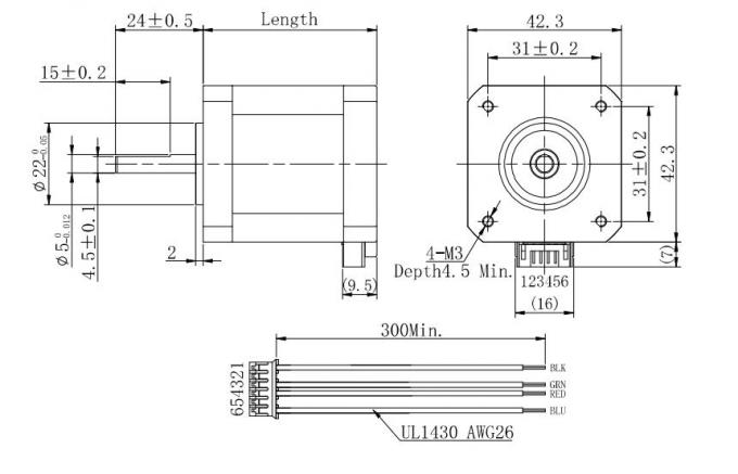 NEMA17 Integrated Stepper Motor Customized 42mm With Driver